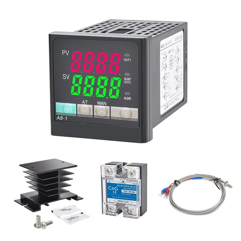 CGELE PID Temperature Controller Kit Voltage AC 100~240V Comes with SSR 40DA Solid State Relay ...