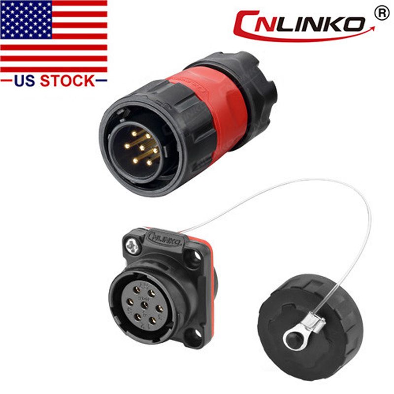 7 Pin Power Signal Connector Male Plug & Female Socket Outdoor ...