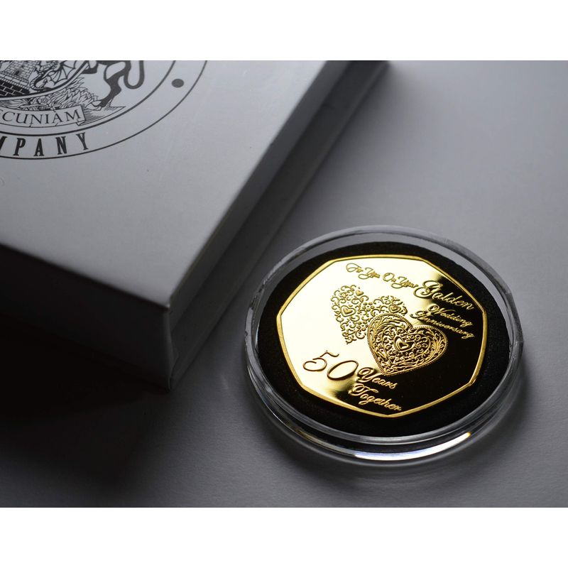 The Commemorative Coin Company 50th GOLDEN WEDDING ANNIVERSARY 24ct ...