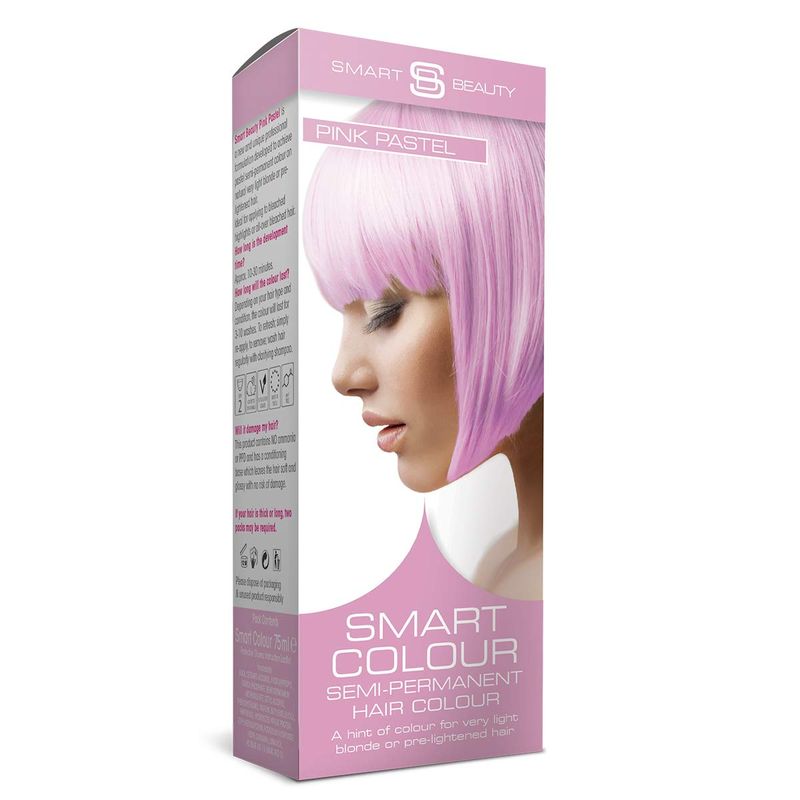Smart Beauty Pink Hair Dye Semi-Permanent, Pastel Pink Hair Dye Perfect ...