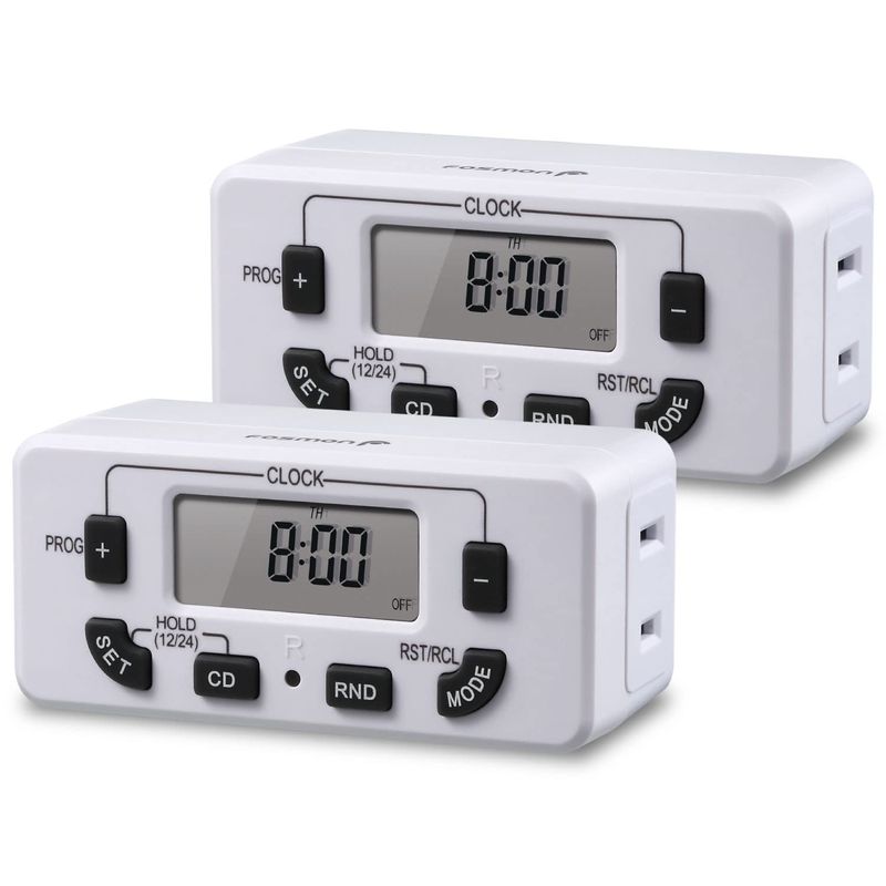 Fosmon 7 Day Digital Timers for Electrical Outlets, Indoor Plug-in ...