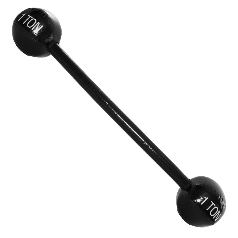 Inflatable Black Barbell - Weightlifter Strongman Fancy Dress Accessory ...