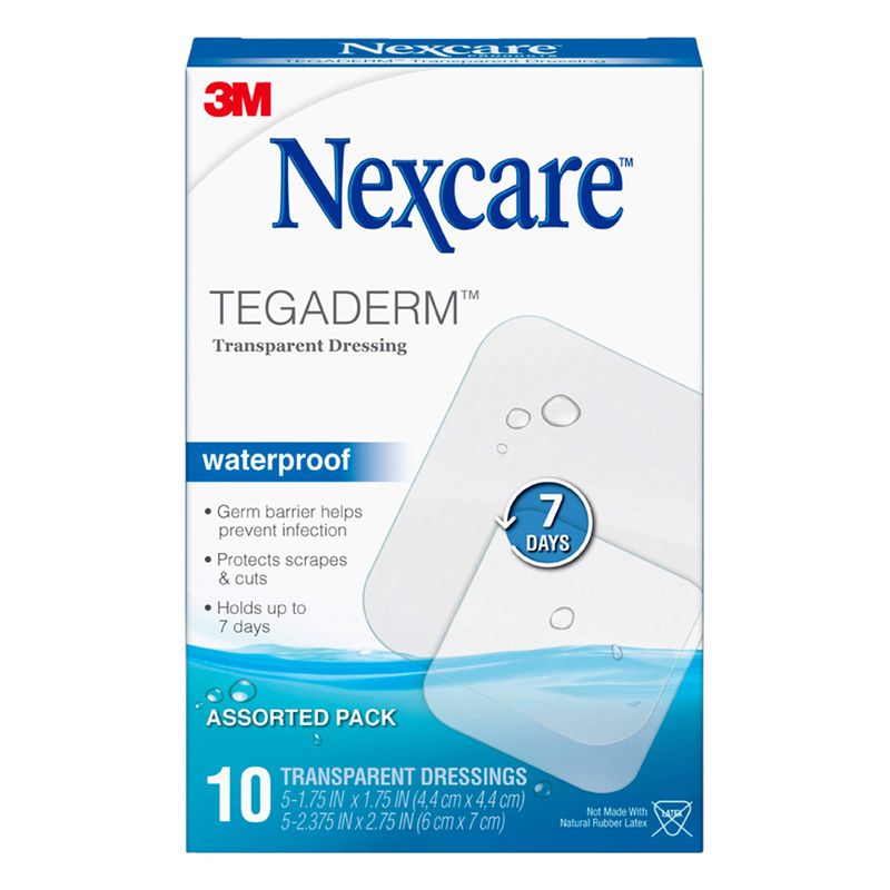 Nexcare Tegaderm Transparent Dressing, Clear Film Lets You See Wounds ...