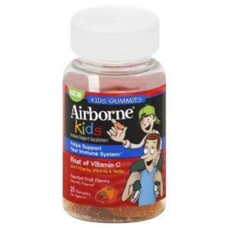 Airborne Kids Assorted Fruit Flavored Gummies, 21 count - 500mg of ...