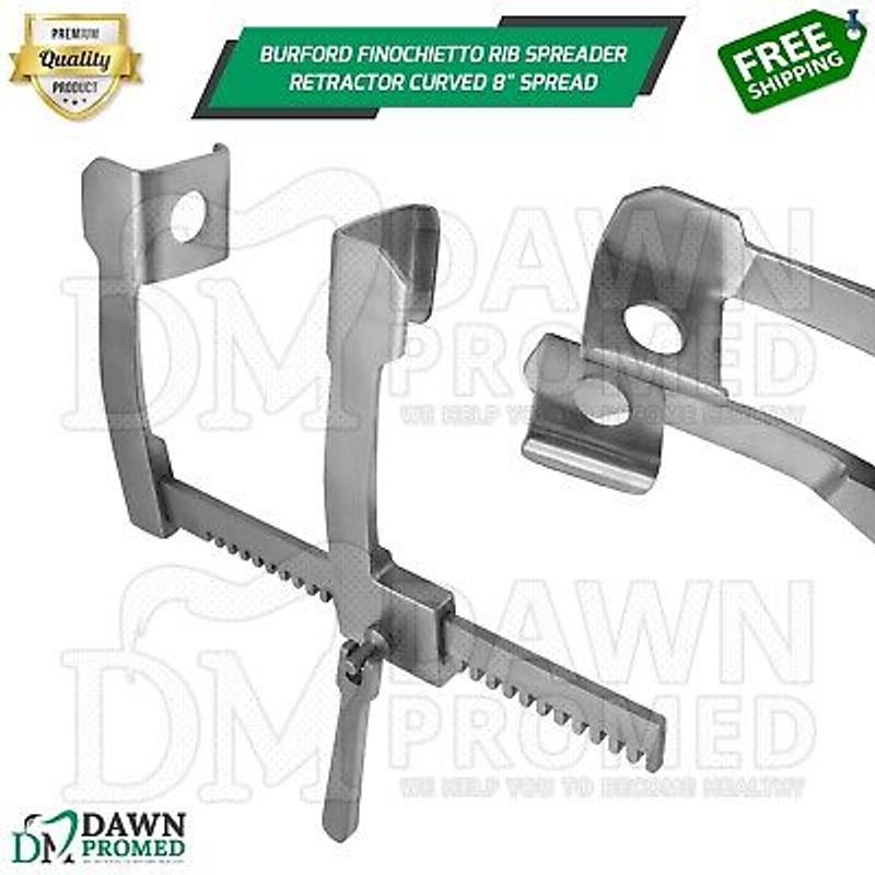 Burford-Finochietto Rib Spreader Retractor Curved 8" Spread Thoracic Instrument - Online ...