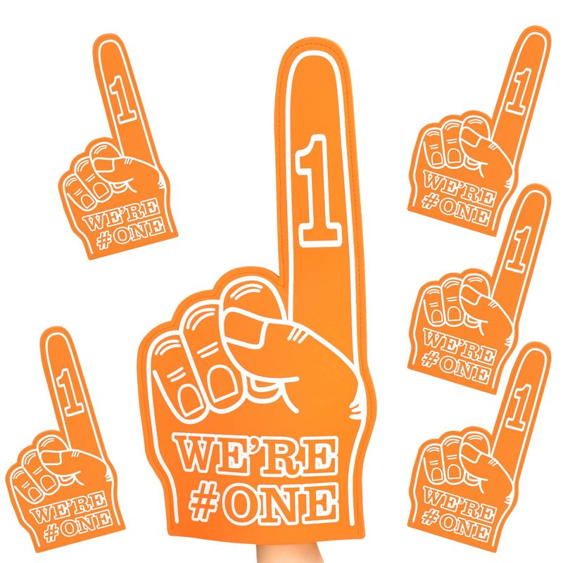 Giant Foam Finger 6 Pack We're Number 1 Foam Hand 18 Inch Football ...