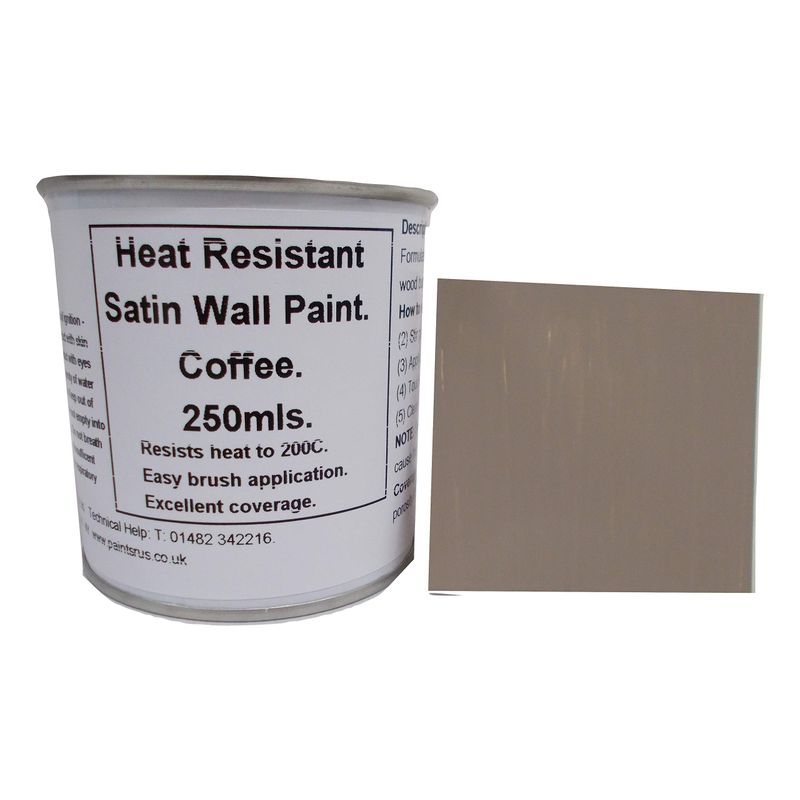 250ml Satin Coffee Heat Resistant Wall Paint. Wood Burner Stove Alcove ...