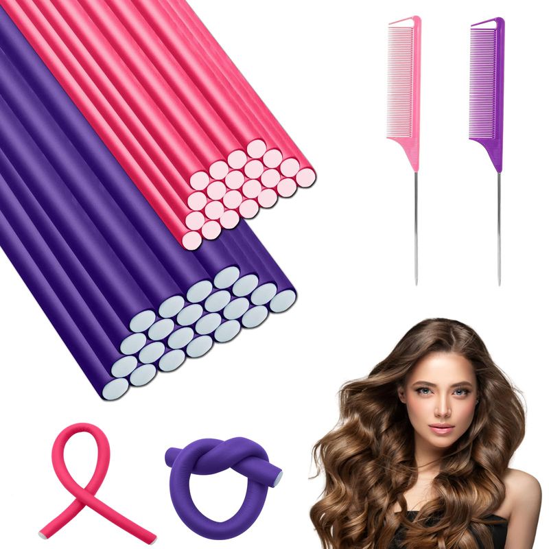 ZOCONE 40PCS Flexi Rods for Hair Thick, 80mm+120mm Foam Hair Rollers ...