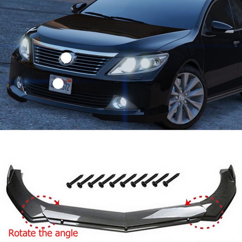 Front Bumper Splitter Spoiler Body Kits For Toyota Camry Carbon Fiber ...