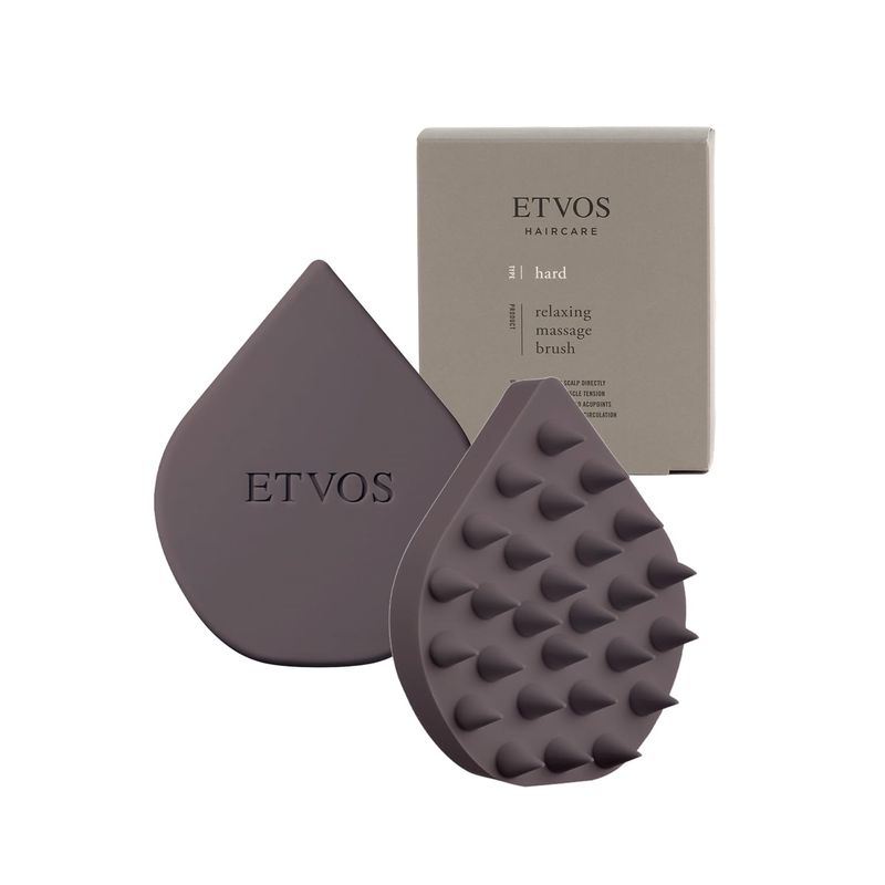 Etovos Relaxing Massage Brush Hard #Charcoal Gray Scalp Massage Brush Scalp Care Head Massage ...