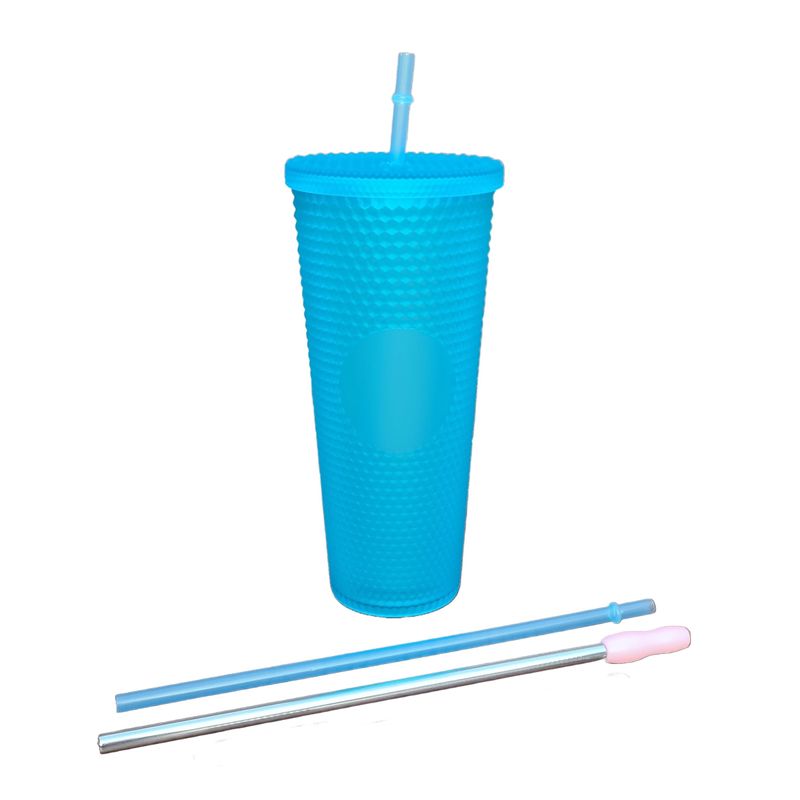 ThreeRs Reuse Recycle Reduce Studded Tumbler Cup with Straws Lid Double ...