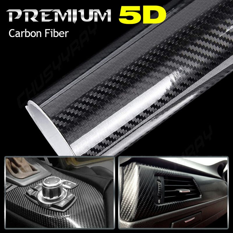 7D Waterproof Carbon Fiber Vinyl Car Wrapping Film Sticker Decal 10 X ...