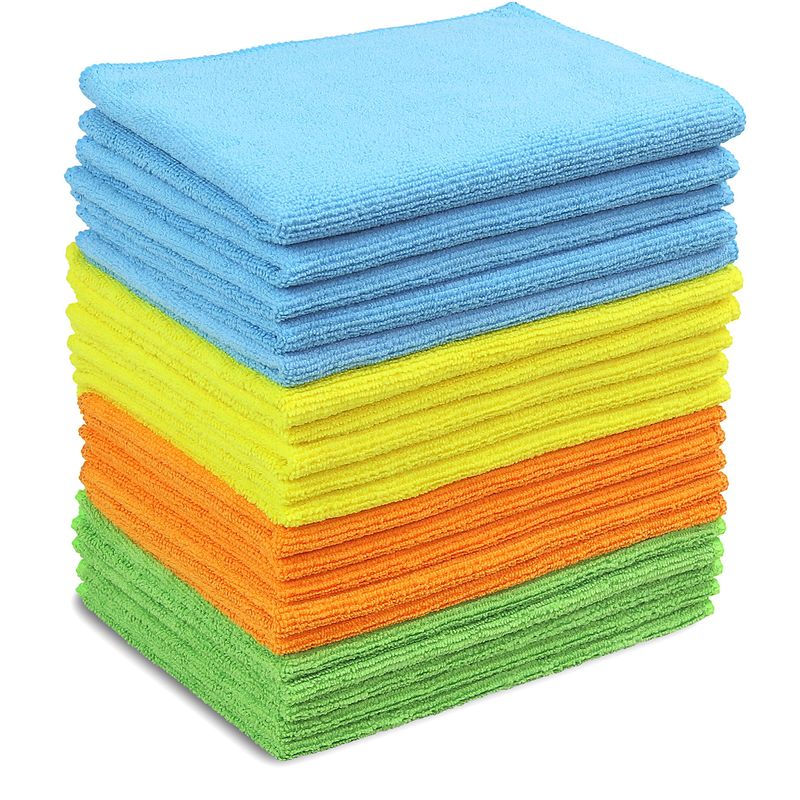 20 Pack - SimpleHouseware Microfiber Cleaning Cloth, 4 Colors - Online ...