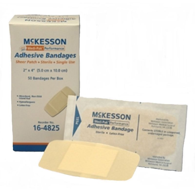 McKesson Performance Brand Adhesive Bandage Patch 2"X4" - Box of 50 ...