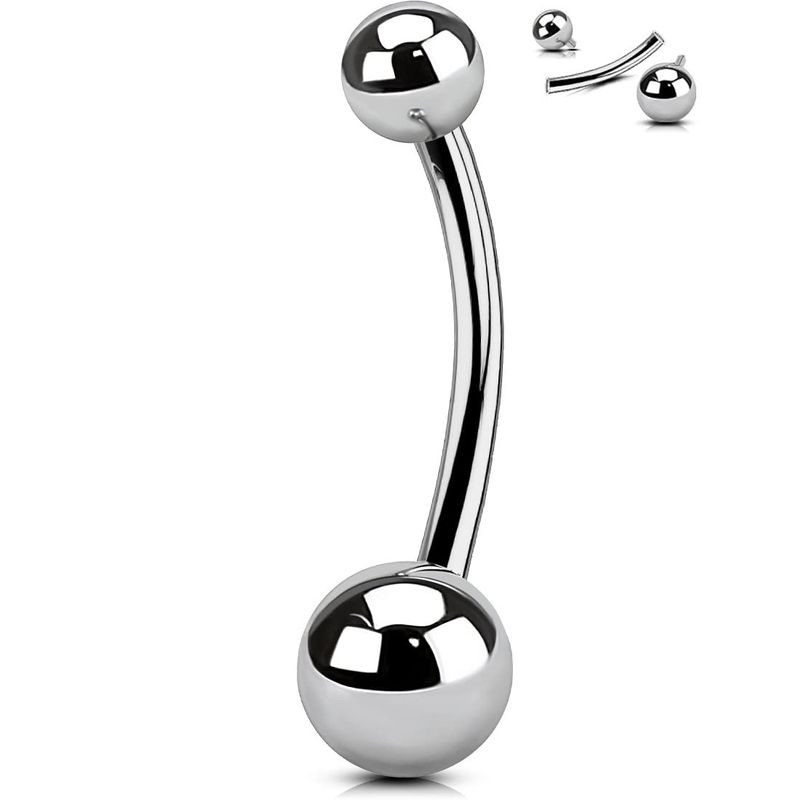OUFER Body Piercing 10/12/14/16mm Internally Belly Bars Titanium Navel ...