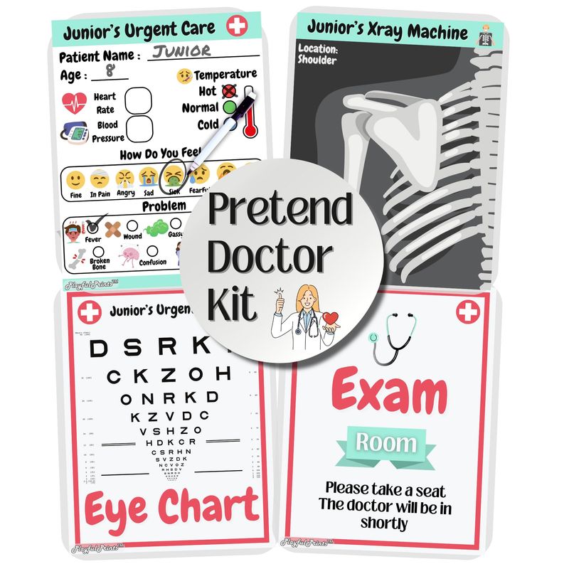PlayfulPrints Doctor Kit For Kids, Kids Doctor Playset, Doctor Toys ...