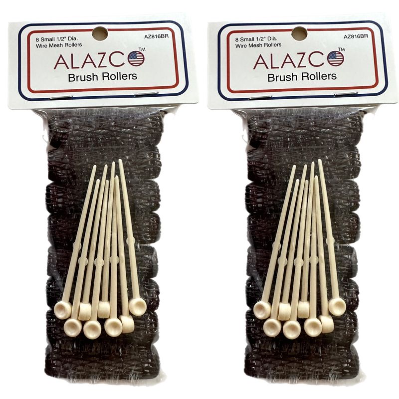 ALAZCO Vintage Style Mesh Hair Rollers & Bristles Curlers with Locking ...