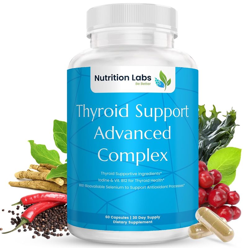 Thyroid Support Herbal Supplement Complex with Iodine L Tyrosine ...