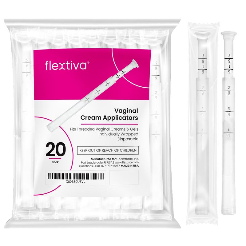 Flextiva Disposable Plastic Vaginal Cream Applicators - Threaded End to Fit OTC Gel or Cream ...