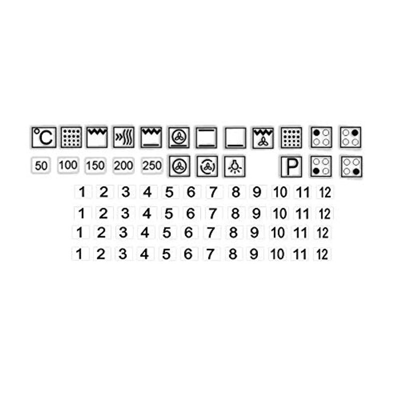 Generisch One Set of Cooker Stickers E Hob Lettering Oven Cooking ...
