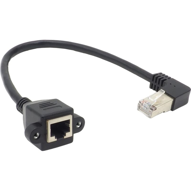 Audio Fan LAN Converter Extension Cable RJ45 Cat6 Right Angle Right ...