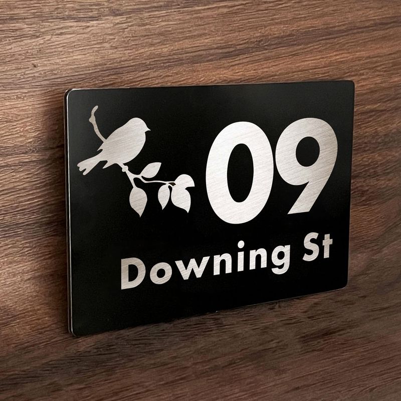 House Sign Plaque Laser Engraved Door Number Personalised Door Sign ...