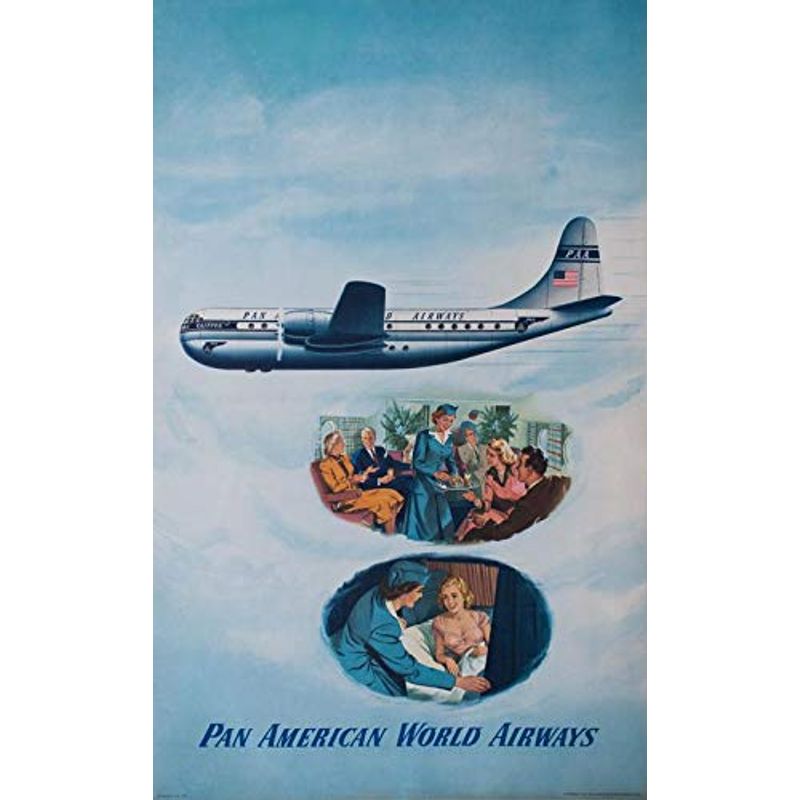 PAN AM – Vintage Aircraft advert Wall Poster Print - 30cm x 43cm / 12 ...