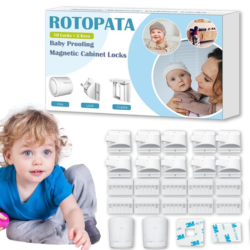 ROTOPATA Magnetic Cabinet Locks for Babies Child, Baby Proofing Safety ...