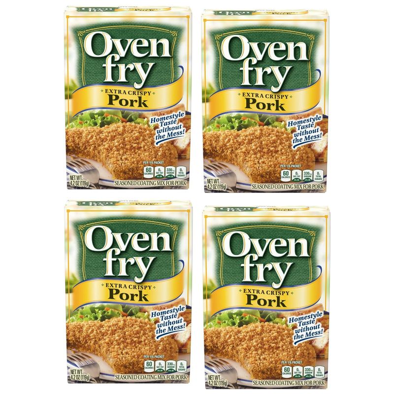 Kraft Oven Fry Extra Crispy Seasoned Coating Mix for Pork, 4-Pack, 4.2 ...
