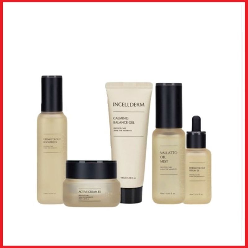 Incellderm Dermatology 5-piece set Booster + Serum + Active Cream + Oil ...