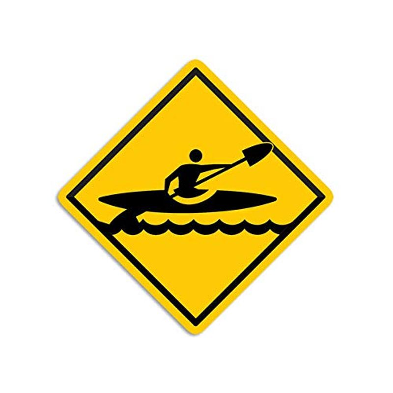 Magnet 5x5 inch Caution Sign Kayaker Sticker -Decal Kayak Paddle ...