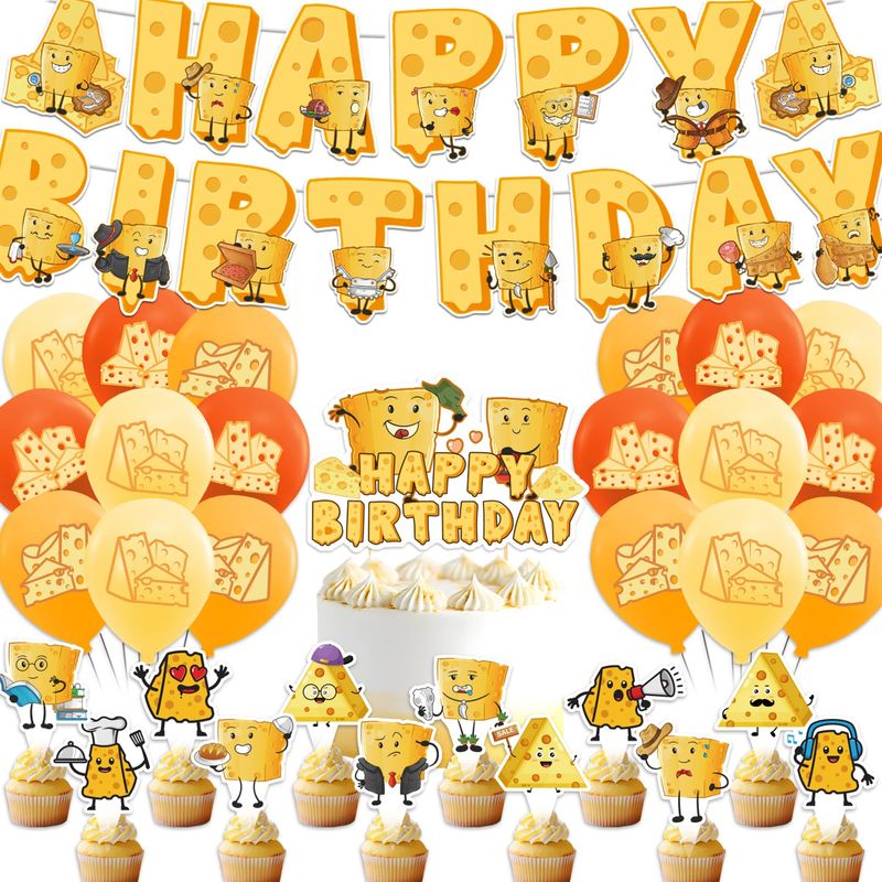 Cheese Party Supplies Cartoon Cheese Birthday Party Decorations ...