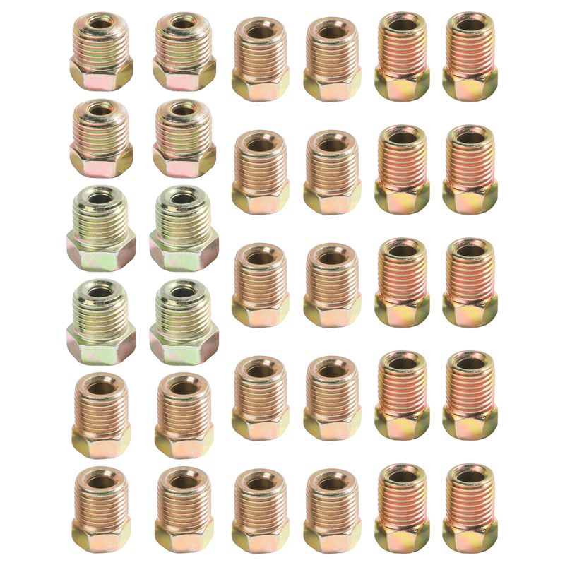 YAKEFLY 32PCS Brake Line Fittings,Brass Brake Line Fittings Kit,Metric ...