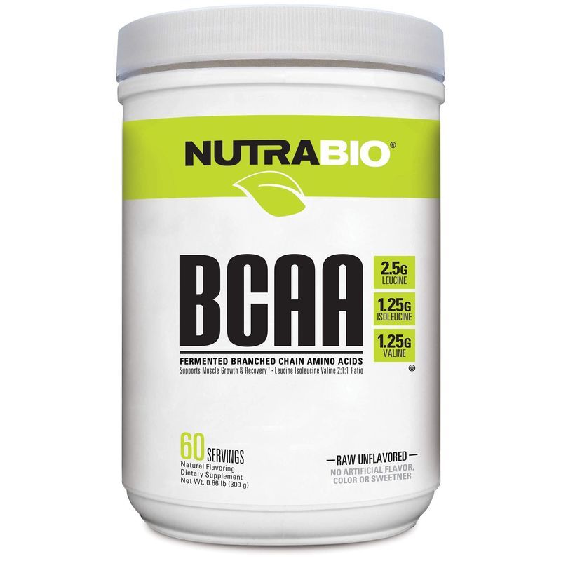 NutraBio BCAA 5000 Powder - Fermented Branched Chain Amino Acids for ...