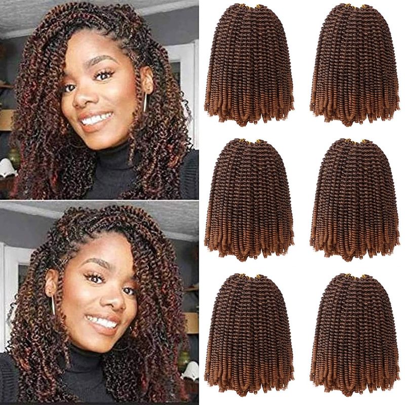 Xtrend 8 Inch 6 Packs Afro Ombre Spring Twist Hair, Kanekalon Synthetic ...