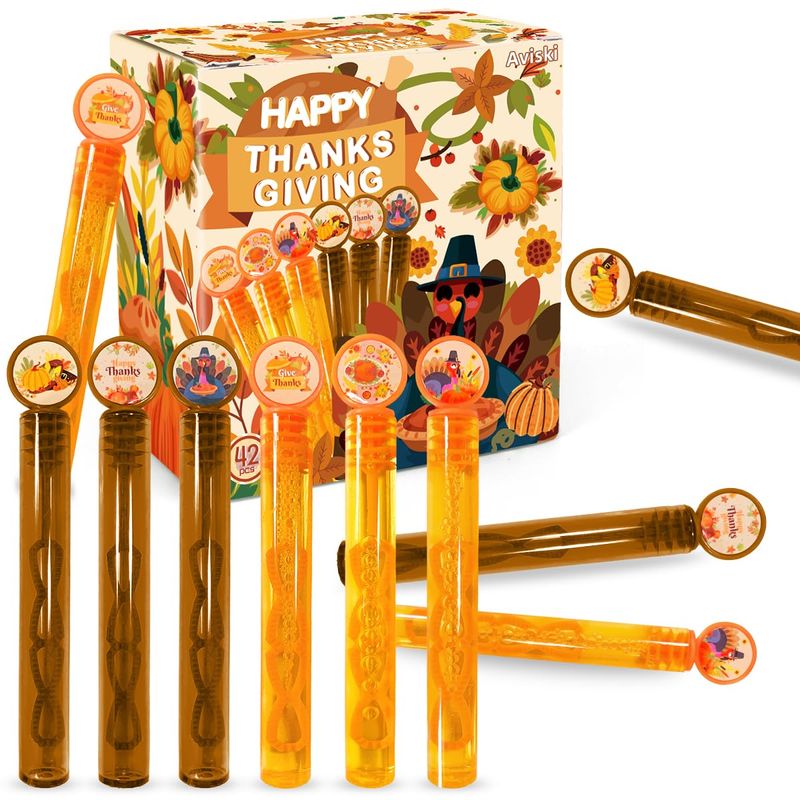 42Pcs Thanksgiving Bubble Wands, Mini Bubble Wands for Fall Party ...