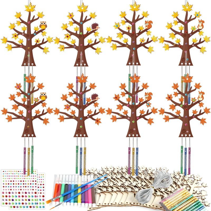 gisgfim 16 Pack Fall Wind Chime Crafts Kits for Kids Make Your Own ...