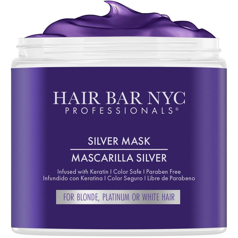 Hair Bar NYC Silver Mask 16.9oz / 500ml - Purple Hair Mask Toner is a ...
