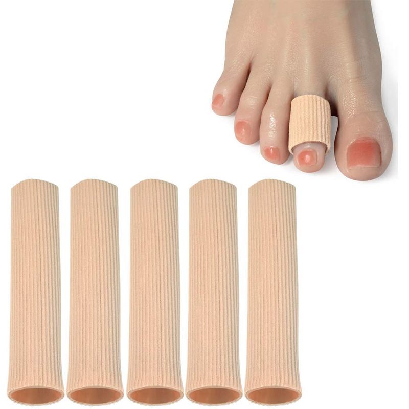 Cuttable Toe Tubes Sleeves 5 Pack, Made of Elastic Fabric Lined with ...
