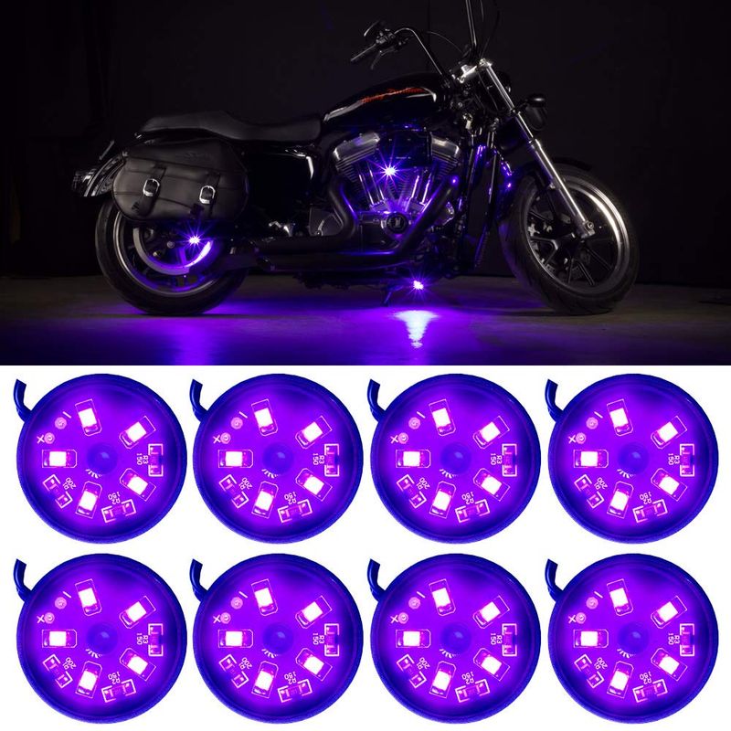 LEDGlow 8pc Purple LED Pod Lighting Kit for Motorcycles ATVs & Quads ...