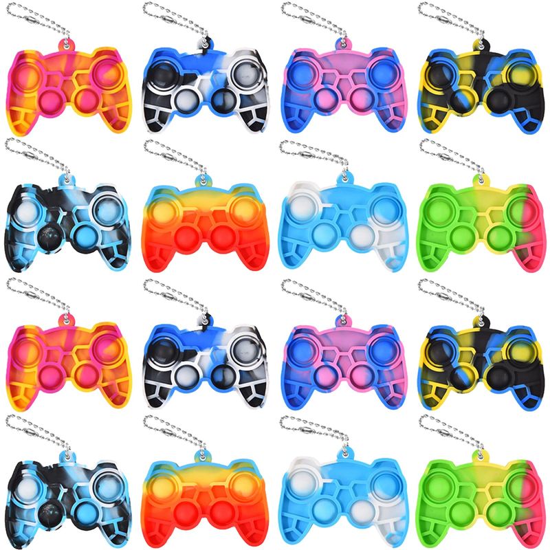 WHGAMNCE 16 Pcs Mini Pop Fidget Keychain,Tiny Push Pop Fidget Toy Back ...