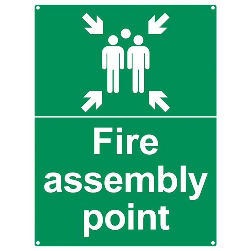 Firefighting Assembly Point Sign 400 x 300 x 1mm,Matte Rigid Plastic ...