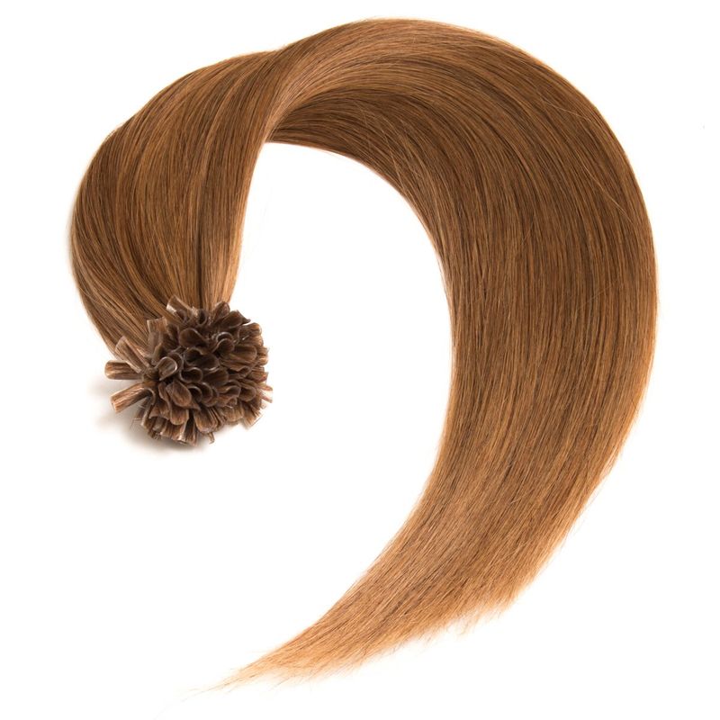 Hellbraune Bonding Extensions aus 100% Remy Echthaar 250 0,5g 50cm ...