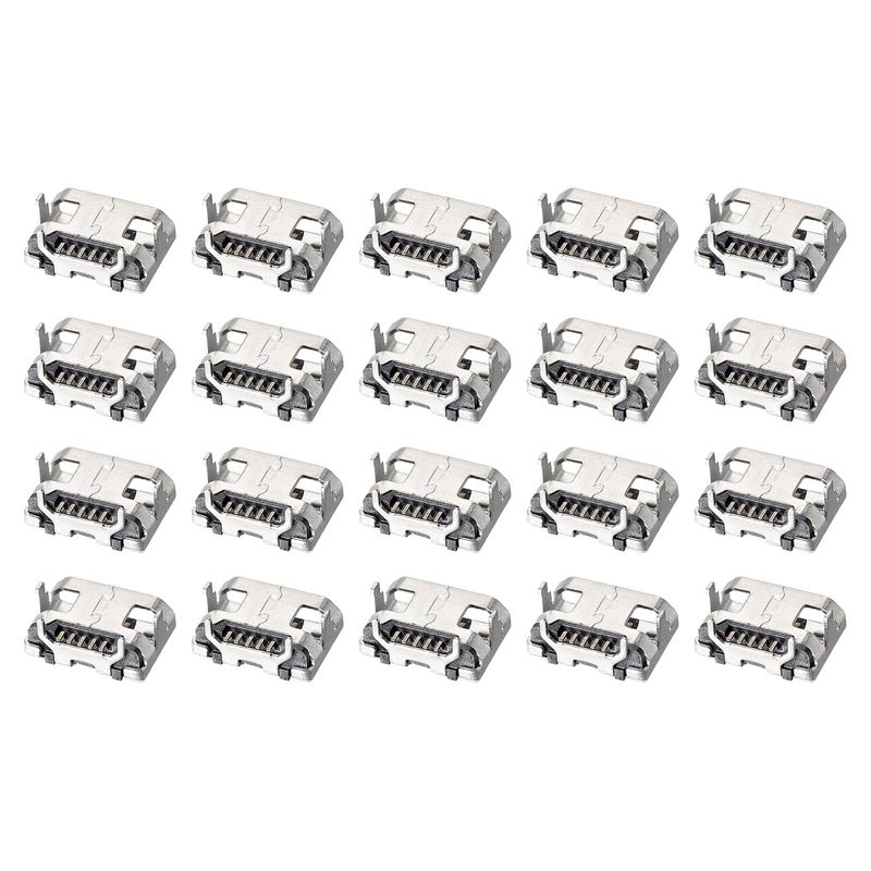 DMiotech 20pcs Micro USB Female Socket Connector 5 Pin Jack Sockets Adapter 180 Degree 1A 30V ...