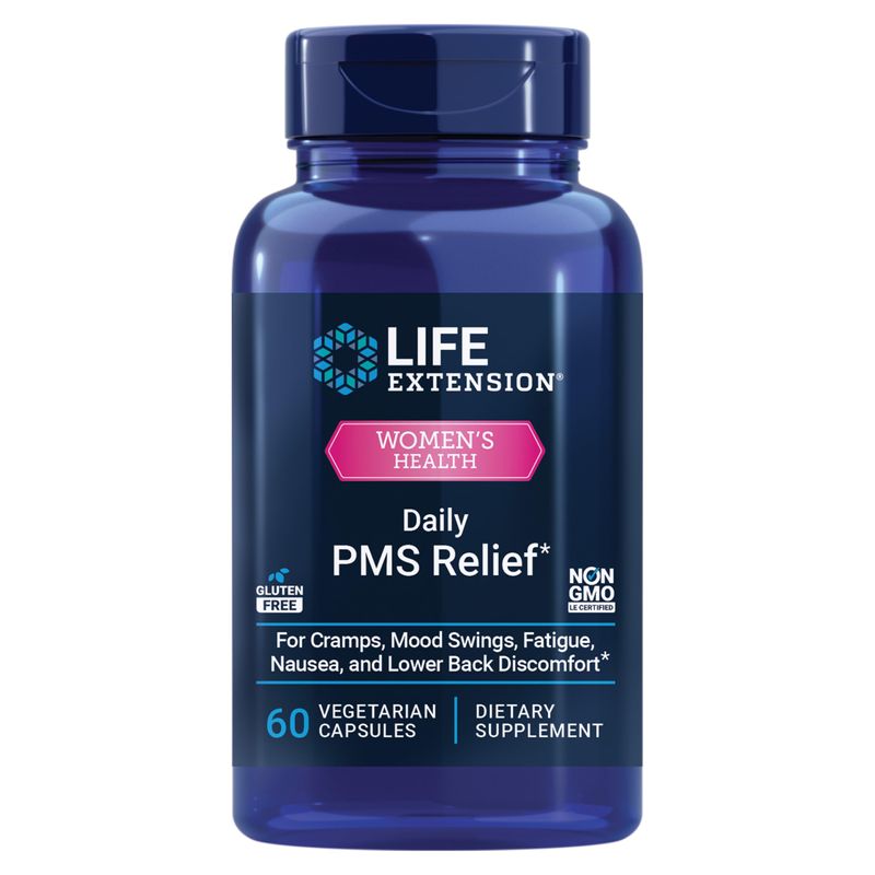Life Extension Daily PMS Relief, Menstrual Comfort Supplement, PMS ...