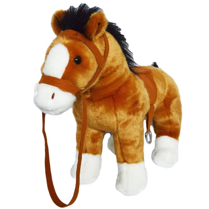 Auswella Plush 12 Inch Brown Copper Plush Pony -Stuffed Animal Plush ...