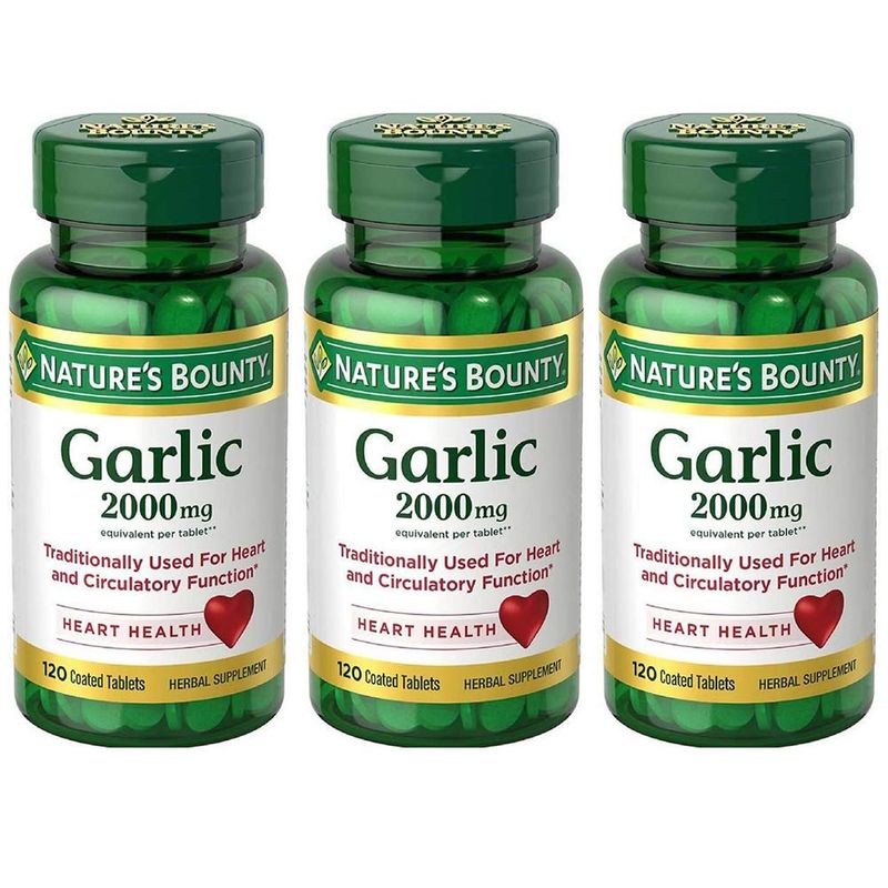 Nature's Bounty Garlic 2000mg, Tablets 120 ea (Pack of 3) - Online Marketplace - EveryMarket