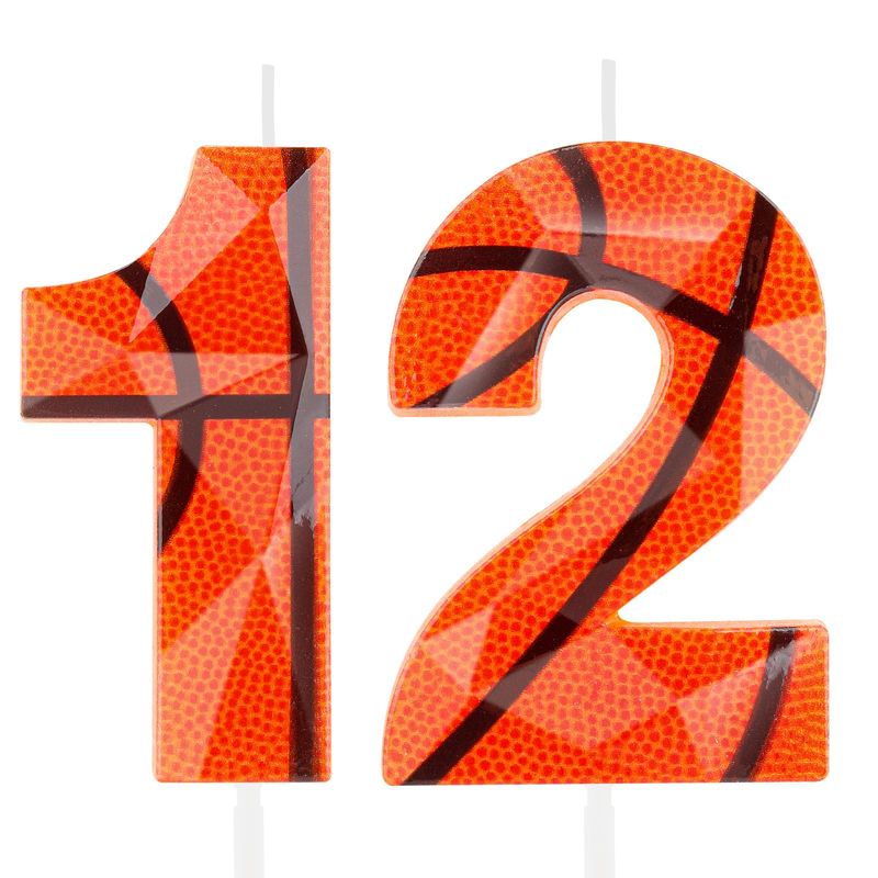 3D Basketball Number 12 Birthday Candles Orange 12th Happy Birthday ...