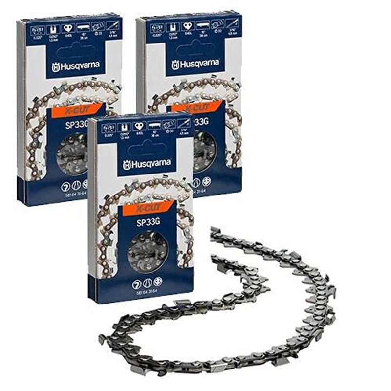 Husqvarna Xenoah Saw Chain, X-CUT S93G-52E, 3 Pieces, 91VXL, Compatible ...