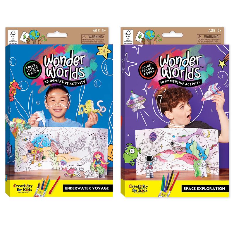 Creativity for Kids Wonder Worlds 3D Coloring Craft Kit 2 Pack: Outer ...